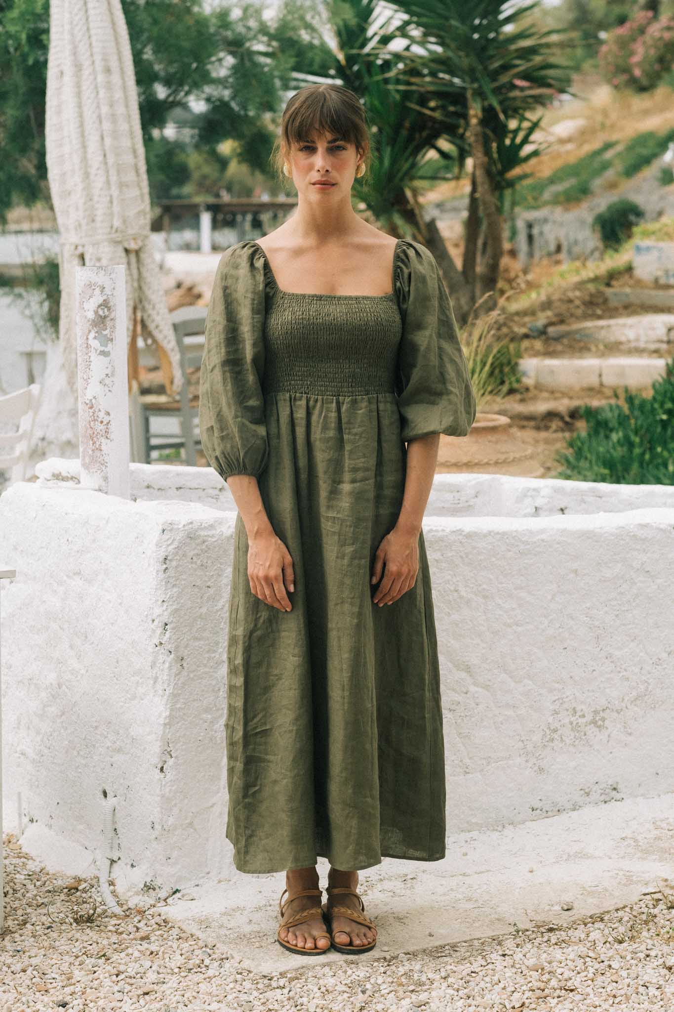 Agapi Maxi Dress Khaki – LUXMII