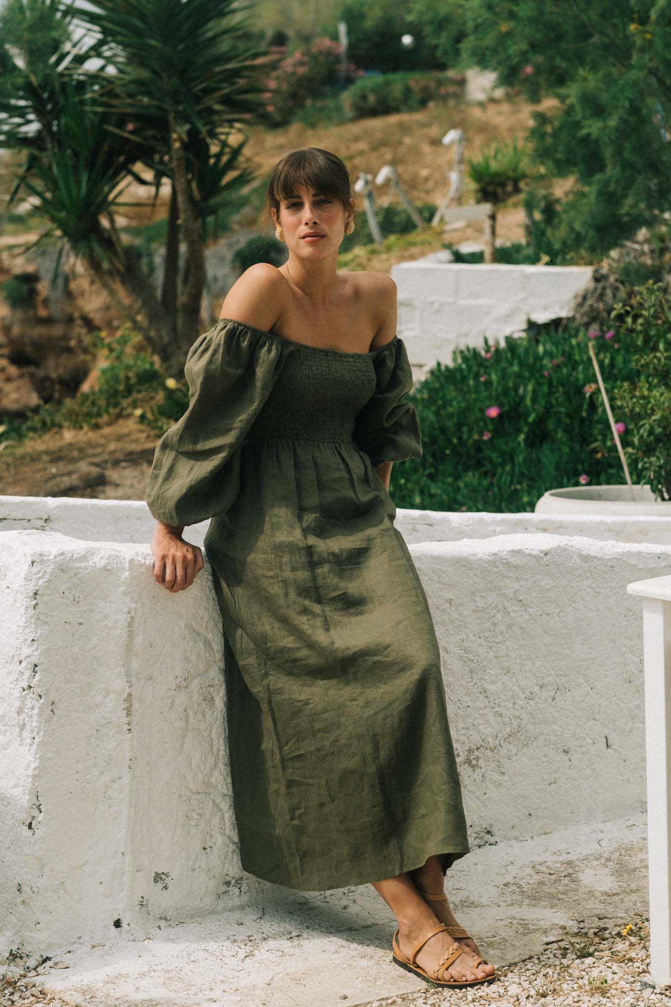 Agapi Maxi Dress Khaki – LUXMII