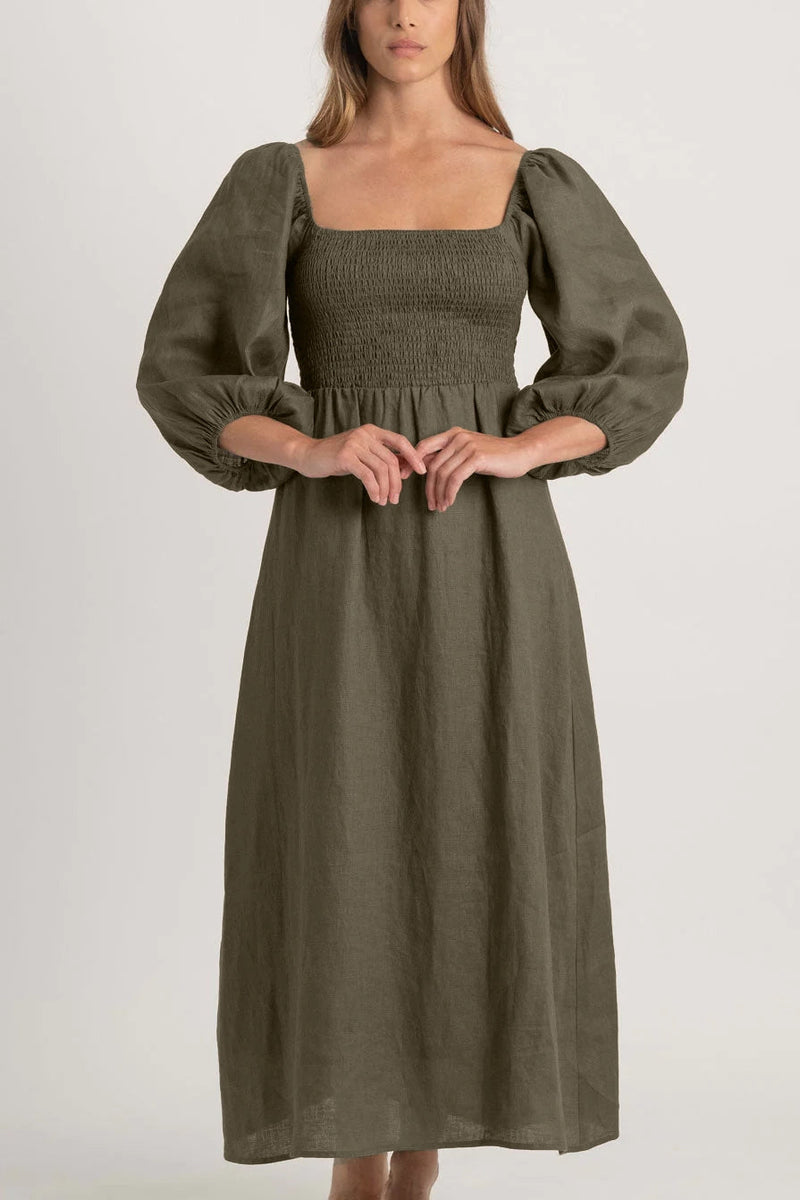 Agapi Maxi Dress Khaki – LUXMII