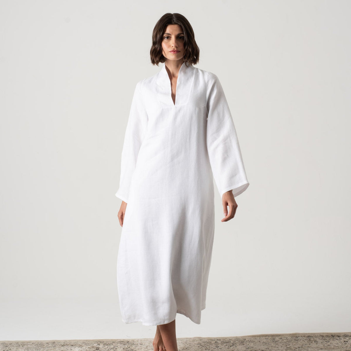 Alarik Linen Kaftan White - LUXMII