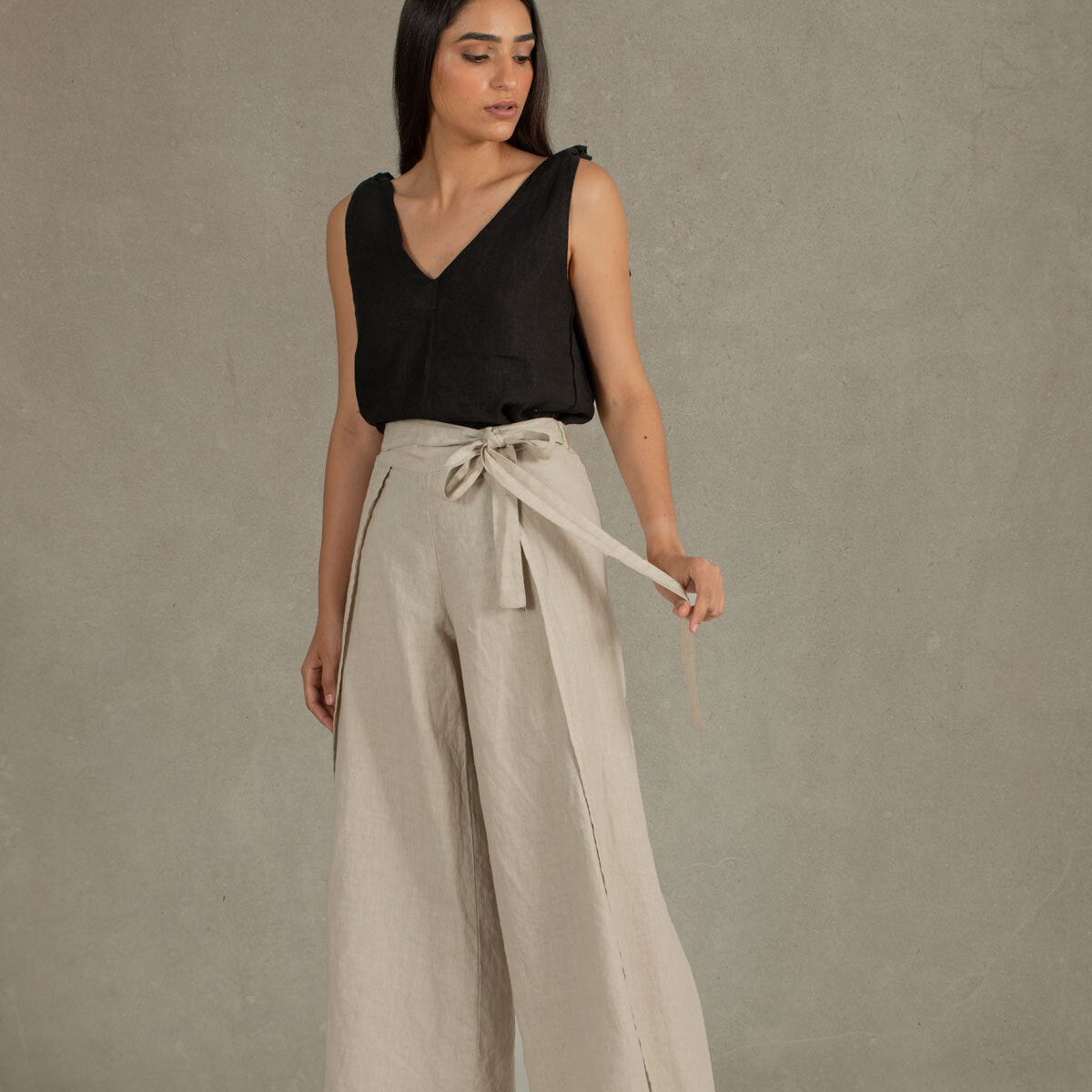 Zakai Wrap Pant Oatmeal - LUXMII